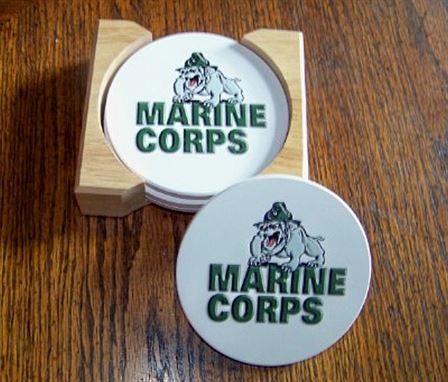 U.S. Marine Corps Aquastone Coasters – Texas Trading Post